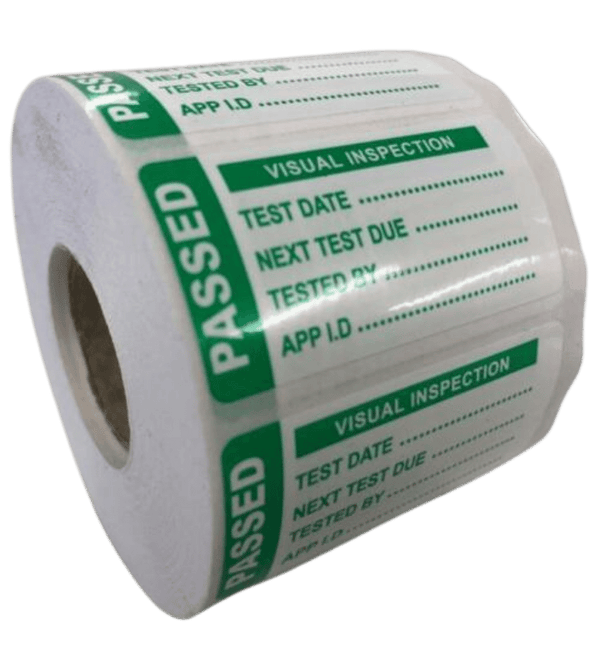 Visual Inspection PAT Test Labels - Passed - 50 x 25mm Tough Non-Tear ...